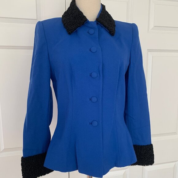 Lilli Ann | Jackets & Coats | Vintage Lilli Ann Blue Wool Peplum Jacket ...